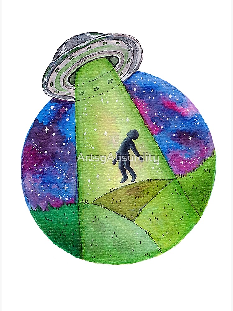 "Alien Abduction UFO Watercolor Art Galaxy Space Aesthetic ...