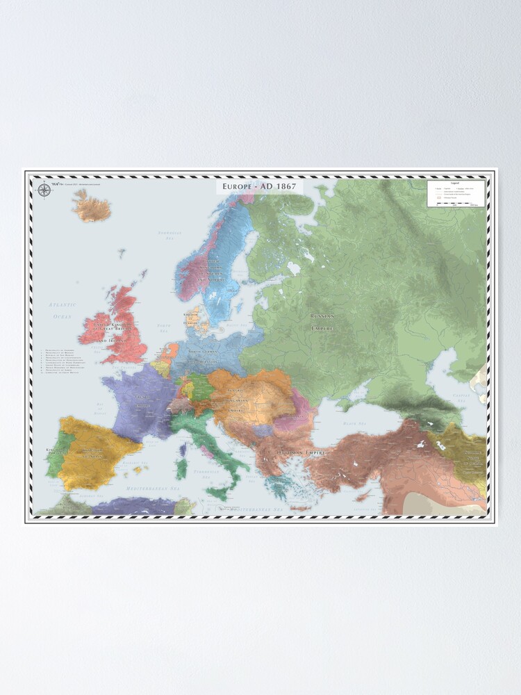 "Europe (Detailed) AD 1867" Poster by Cyowari | Redbubble