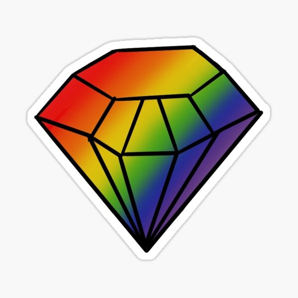 "Rainbow pride diamond " Sticker by JuniperDigital | Redbubble