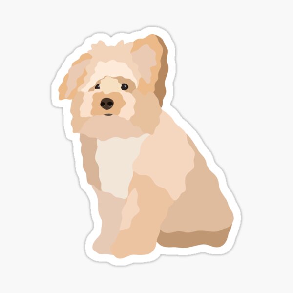 "Pomapoo Dog Portrait Digital Illustration" Sticker for Sale by ...
