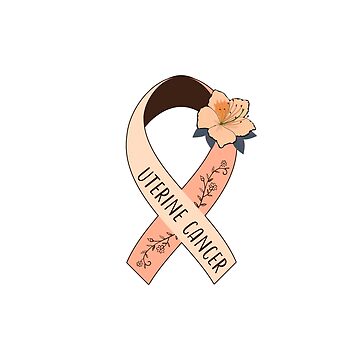 Uterine Cancer Ribbon Banner Uterine Cancer Awareness Realistic
