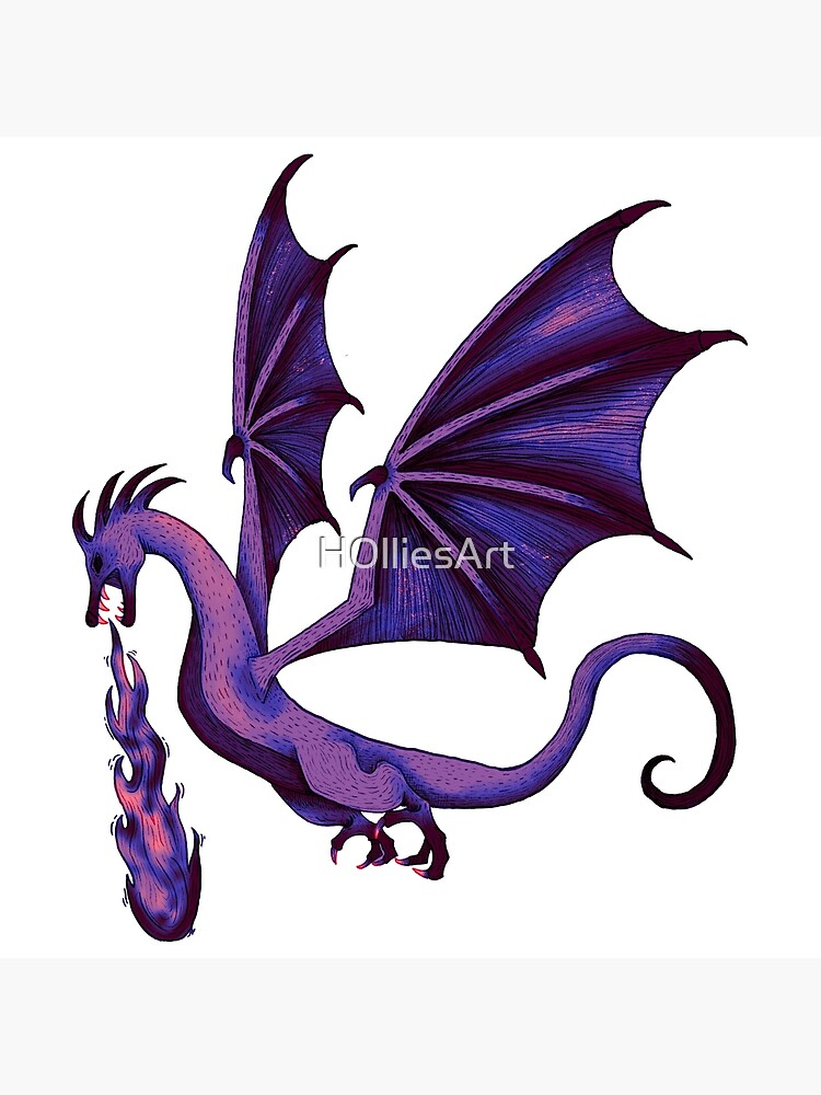 Poster « Illustration de dragon mythique en violet », par H0lliesArt ...