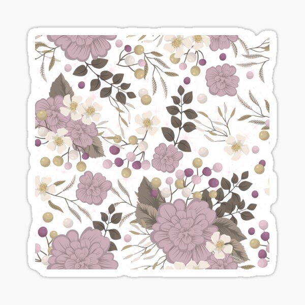 "Purple Flower Pattern Vintage Tropical Summer Vibe, Romantic Lovely ...