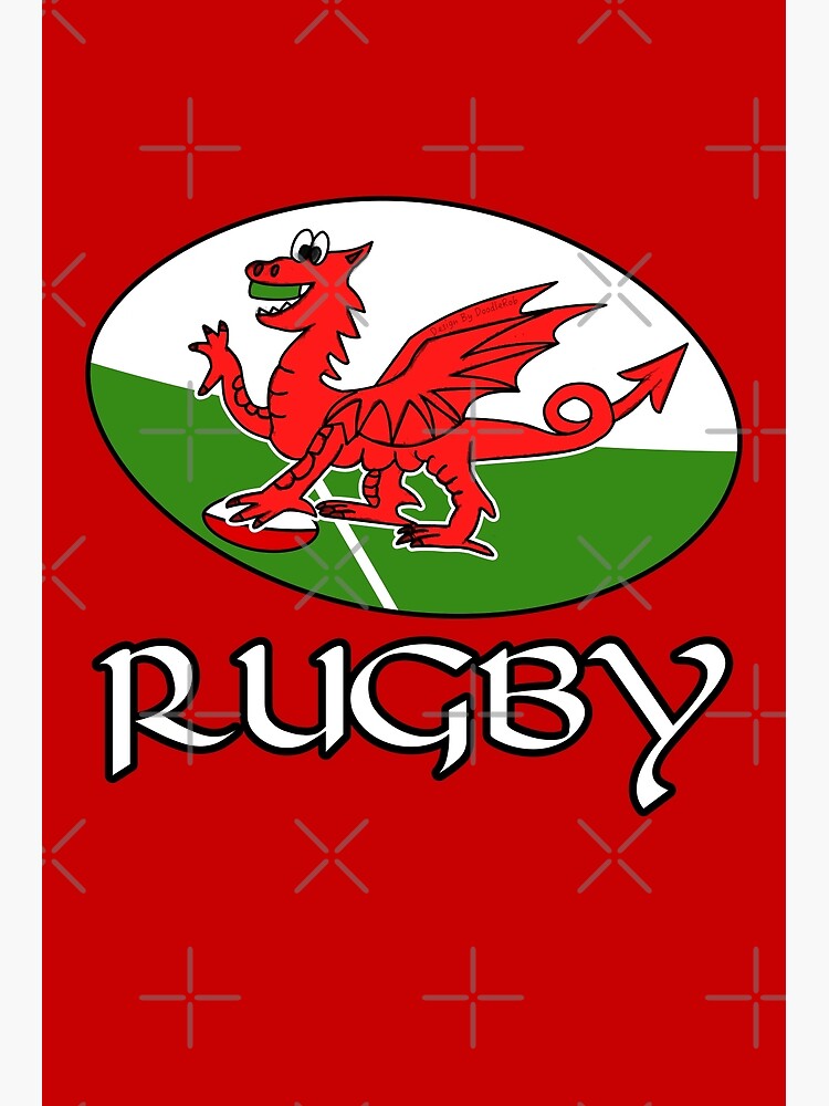 "Welsh Dragon Wales Flag Rugby Ball" Poster for Sale by doodlerob ...