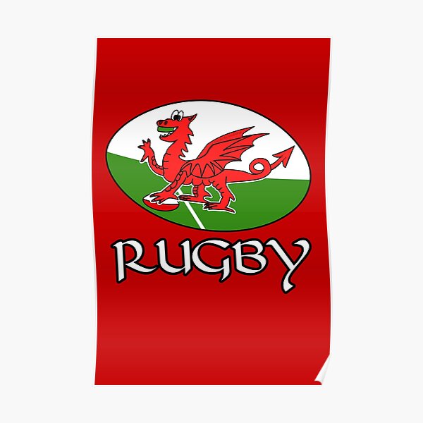 "Welsh Dragon Wales Flag Rugby Ball" Poster for Sale by doodlerob ...