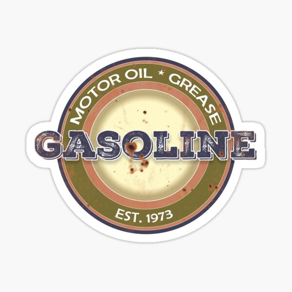 "GASOLINE - EST. 1973" Sticker for Sale by JengDesigns | Redbubble