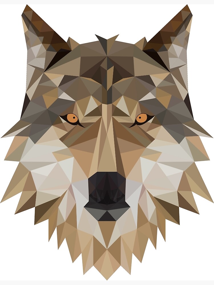 "Wolf head face polygon colorful colors geometric forest" Canvas Print ...