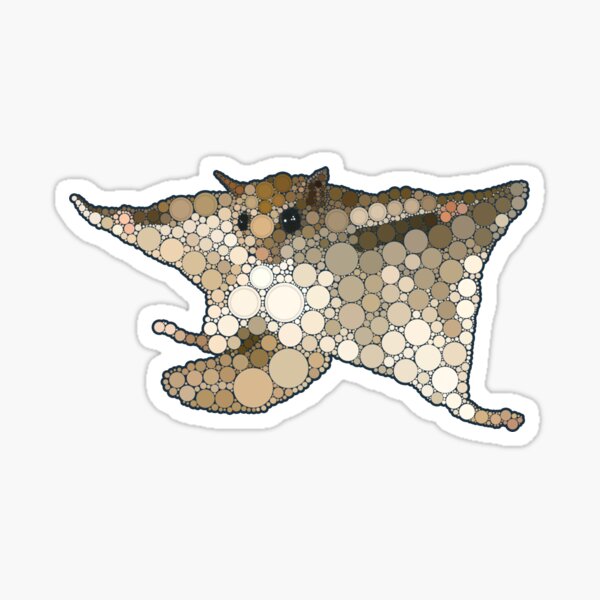"Flying Squirrel Dot Art" Sticker for Sale by Moonstripe | Redbubble