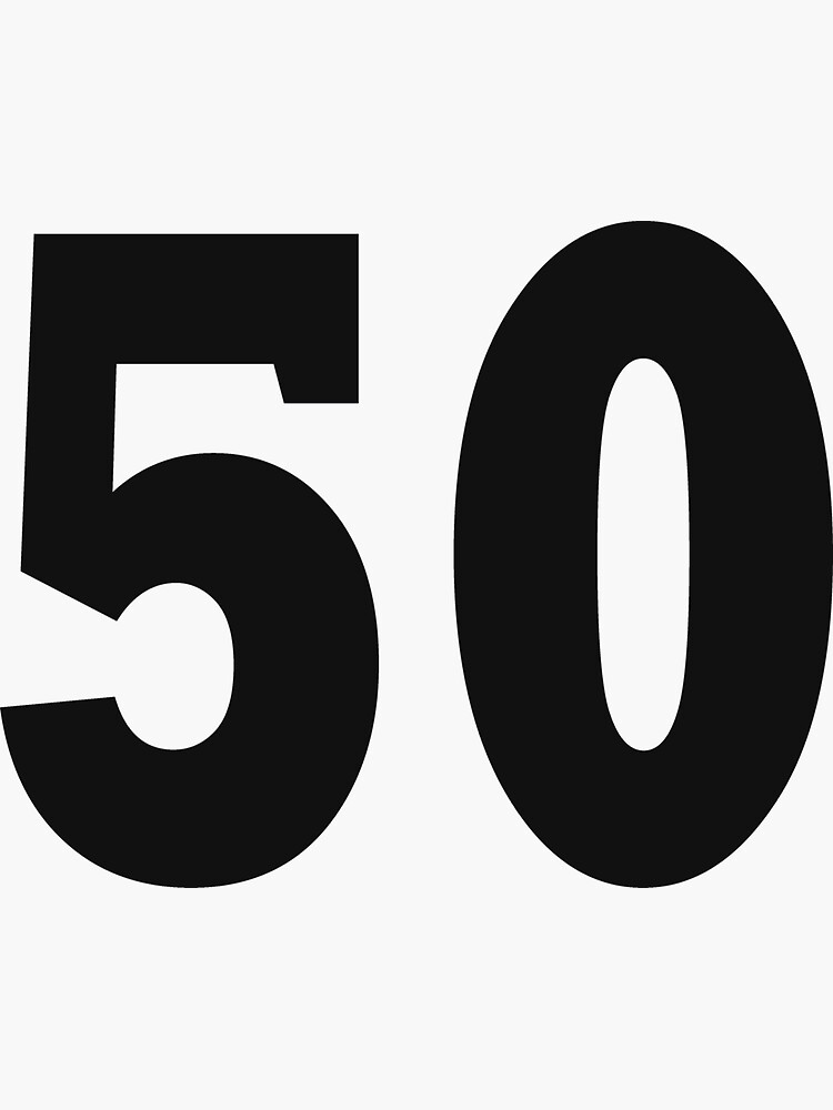 "NUMBER --- 50 IN RED COLOR" Sticker by solgel47 | Redbubble
