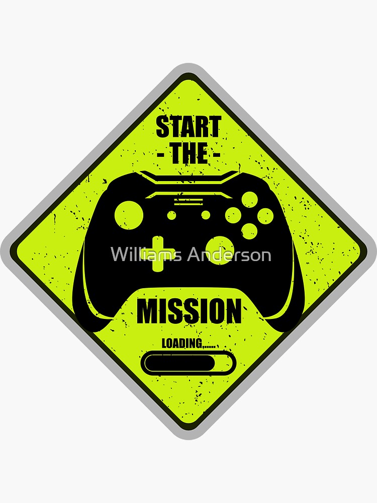 "START THE MISSION loading" Sticker by yozrseef | Redbubble