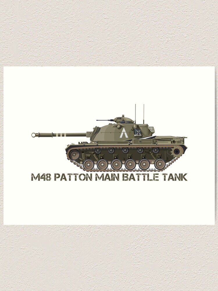 "M48 Patton US Army American MBT Main Battle Tank Gift" Art Print for ...