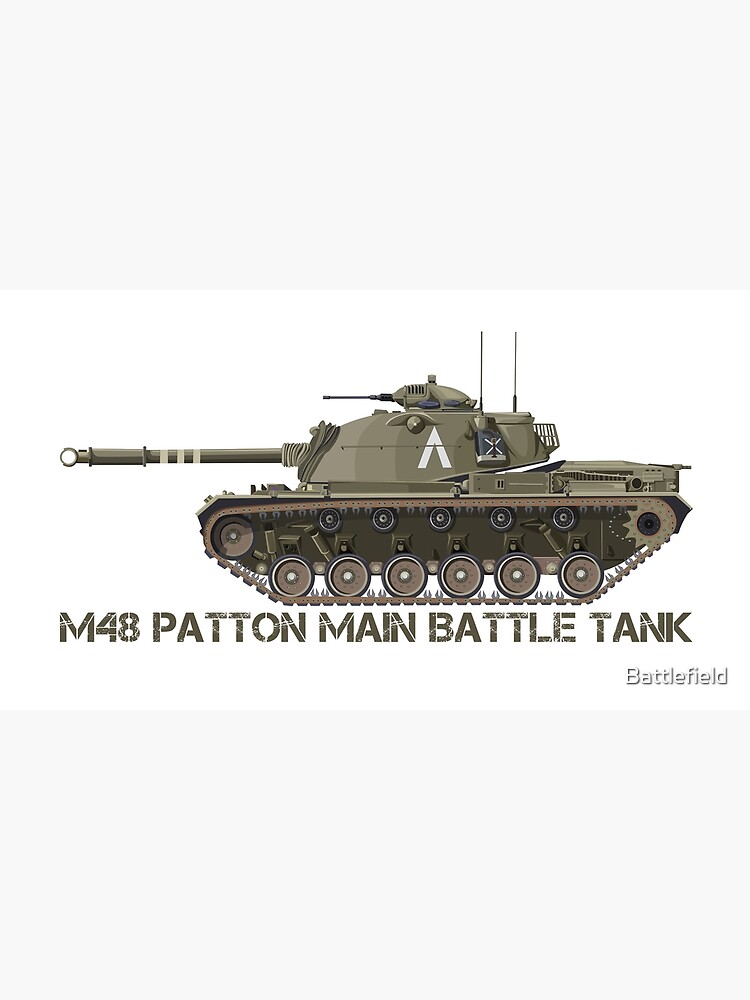"M48 Patton US Army American MBT Main Battle Tank Gift" Art Print for ...