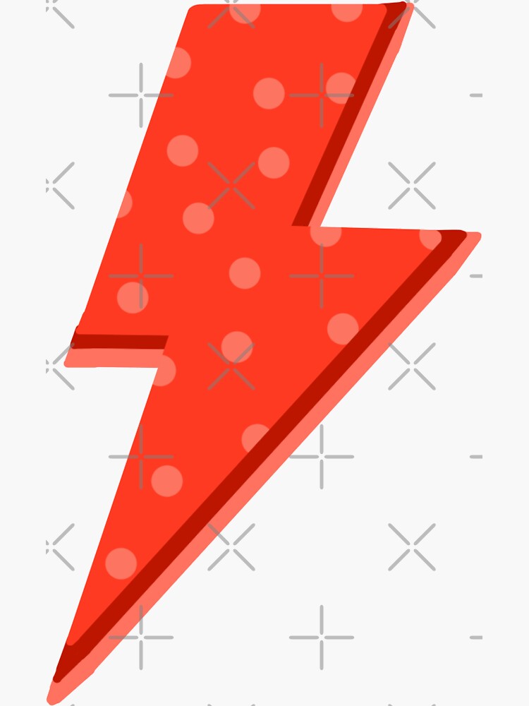 "Red Lightning Bolt" Sticker for Sale by brookiecookie37 | Redbubble