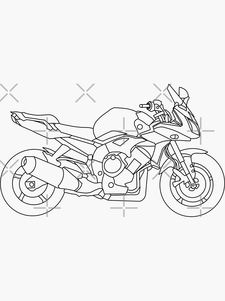 "Motorcycle line fz1" Sticker for Sale by Bluezorel | Redbubble