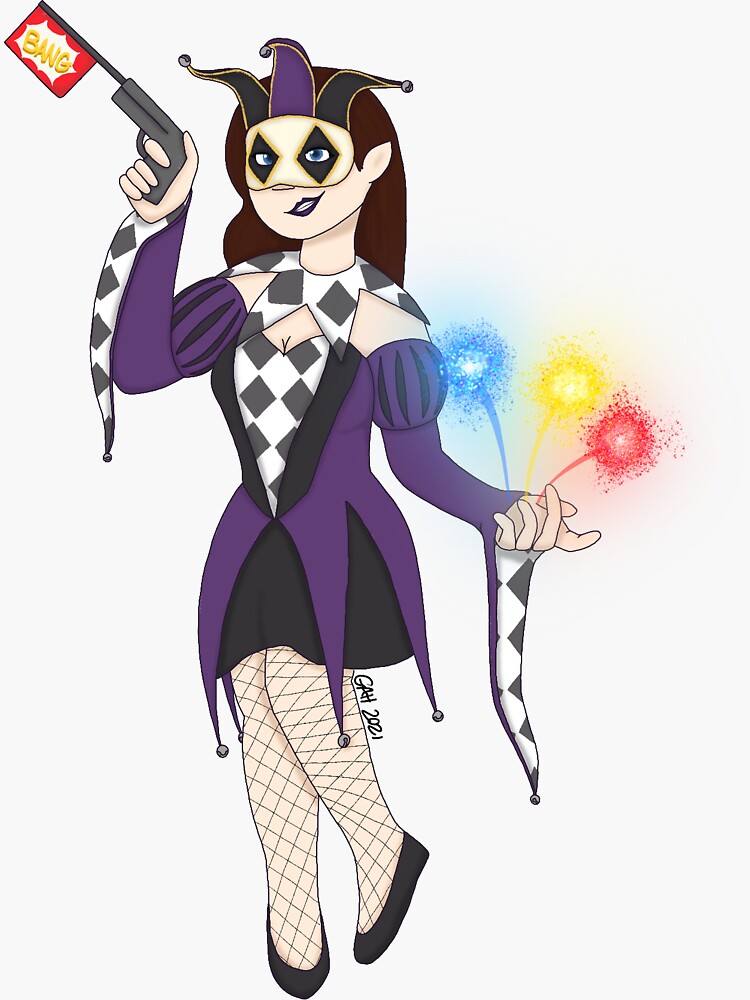 "Jester Fairy" Sticker for Sale by GraceAvalonArts | Redbubble