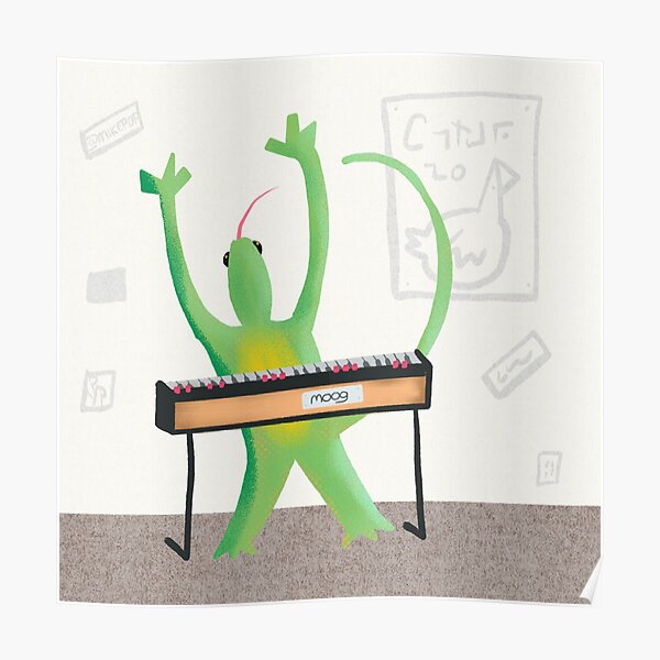 "Lizard Musician" Poster by mikepop | Redbubble
