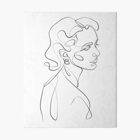 "Aesthetic elegant minimalist female one line portrait" Art Board Print ...