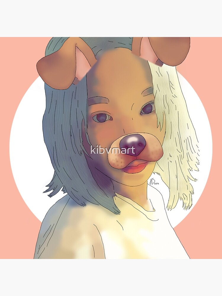 "Taeyeon Dog Filter Drawing" Art Print by kibvmart | Redbubble