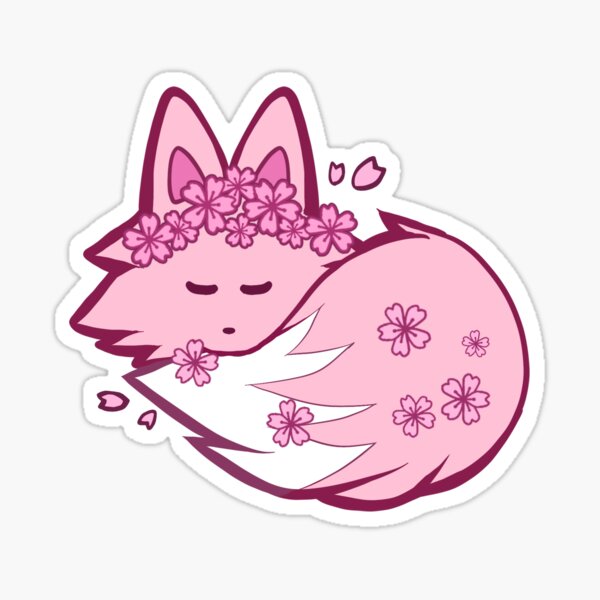 "Cherry Blossom Fox" Sticker by xMysticLights | Redbubble