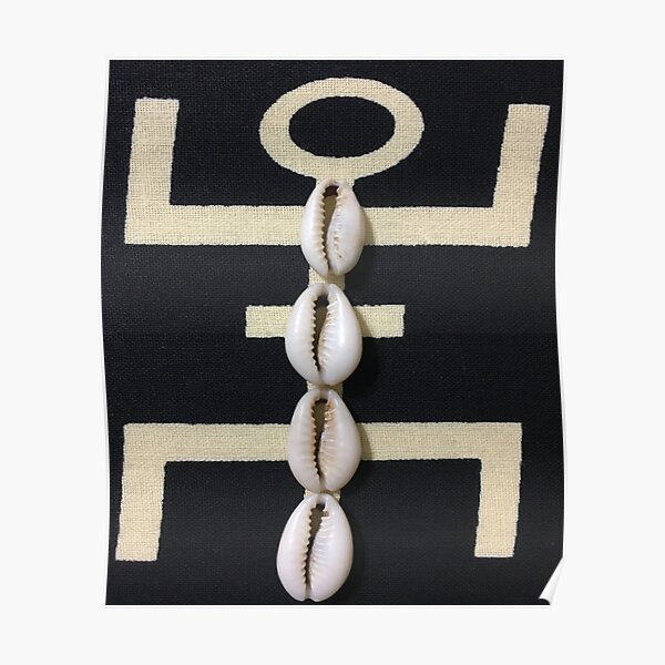 "African Symbol with Cowrie Cowry Shells" Poster by FacemasksGalore ...