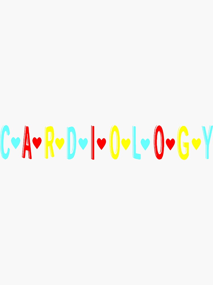 "Cardiology Typography with Hearts" Sticker for Sale by GR-ART | Redbubble