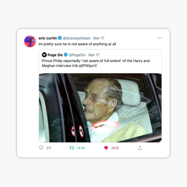 "prince phillip meme" Sticker for Sale by aubreyvin | Redbubble