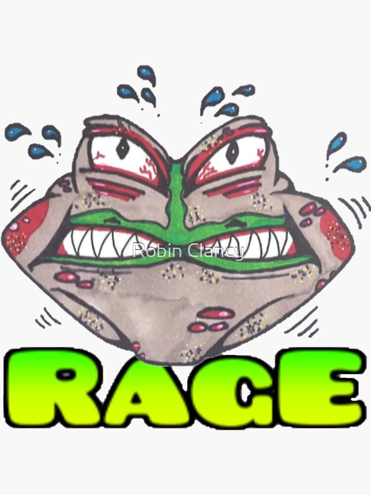 "The Toad Rage... Gamer emote original artwork by Rob Clancy" Sticker ...