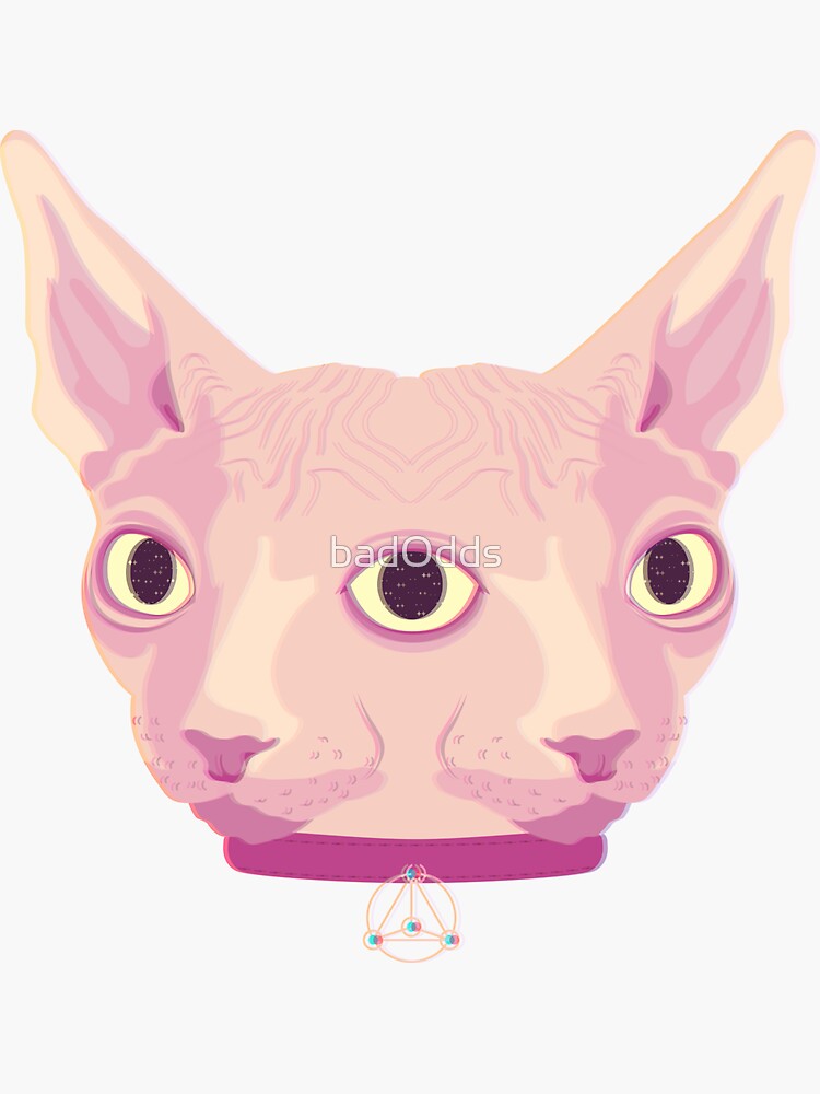 "Two-Faced Sphynx From Outer Space" Sticker by badOdds | Redbubble