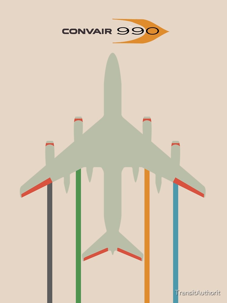"Convair 990 " T-shirt for Sale by TransitAuthorit | Redbubble ...