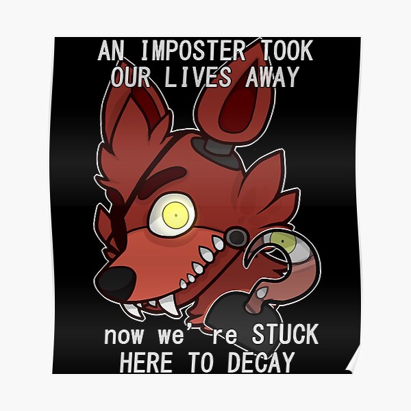 "Red Foxy Text Funny Fnaf2" Poster for Sale by CharlaBonnieTee | Redbubble