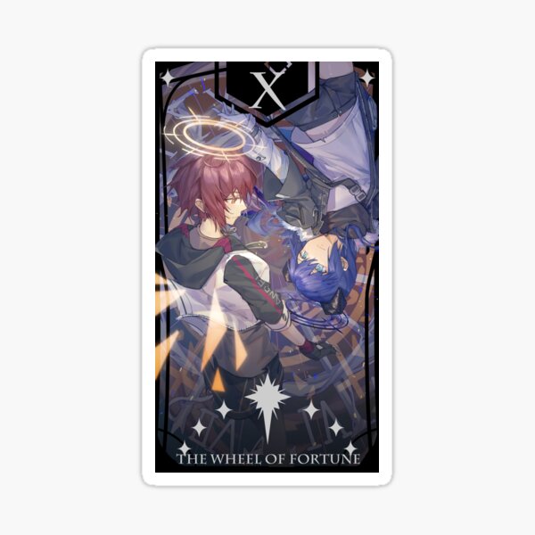 "Arknights Tarot: The Wheel of Fortune (Exusiai & Mostima)" Sticker for ...