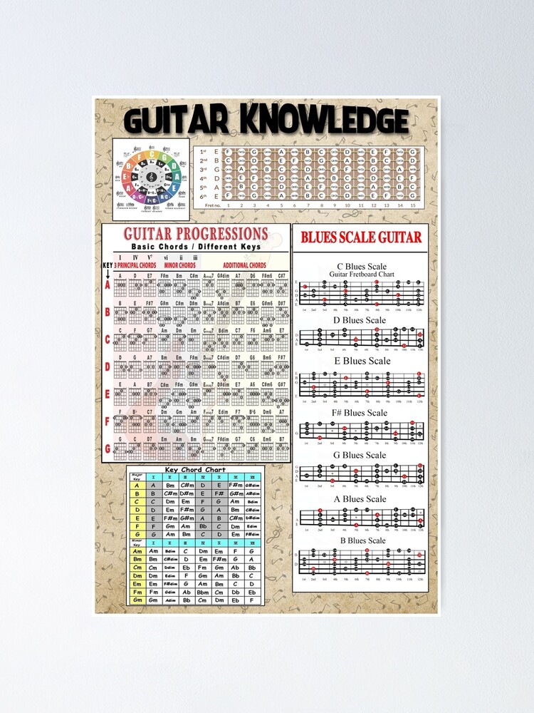 "Guitar knowledge " Poster for Sale by HanArtist | Redbubble