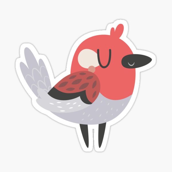 "Happy Little Red Bird" Sticker for Sale by bakura240 | Redbubble