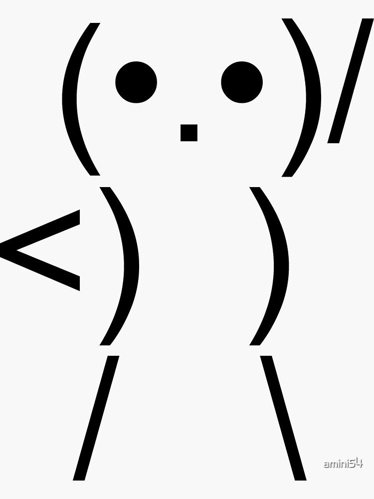 "Ascii Dancing Guy" Sticker for Sale by amini54 | Redbubble