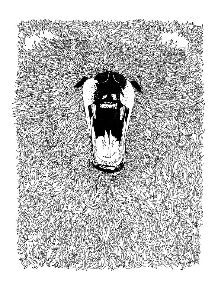 "Grizzly - Fineliner Illustration" by InkheartLondon | Redbubble