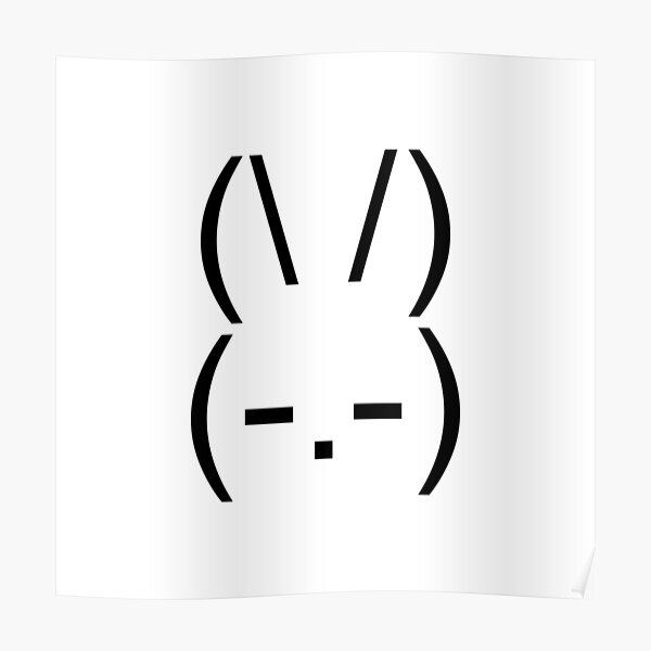 "Ascii Bunny Rabbit Face" Poster for Sale by amini54 | Redbubble