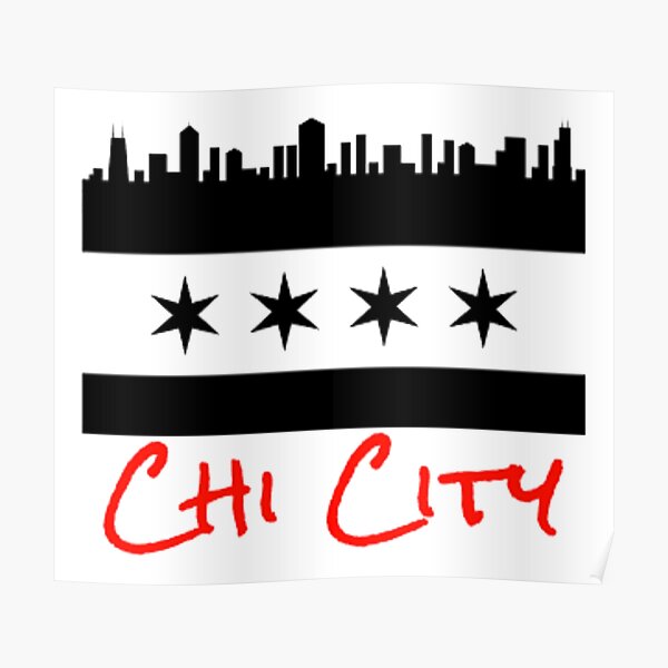 "Chicago Flag New Logo" Poster for Sale by GRKiT | Redbubble