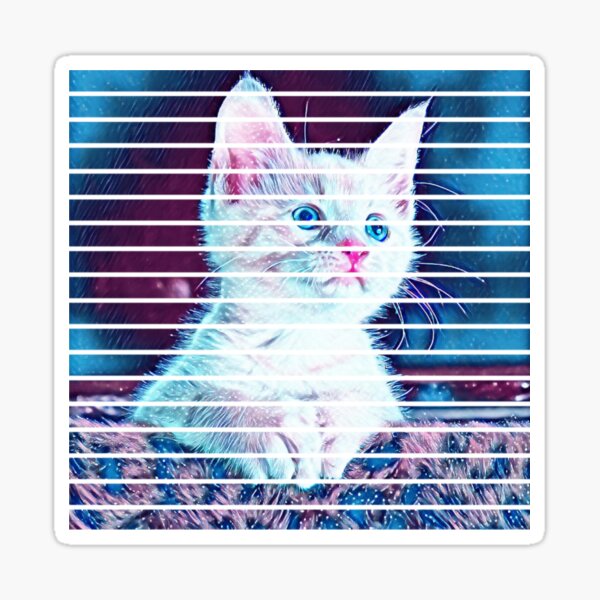 "Beady, The Curious Cat" Sticker for Sale by TheFlair | Redbubble