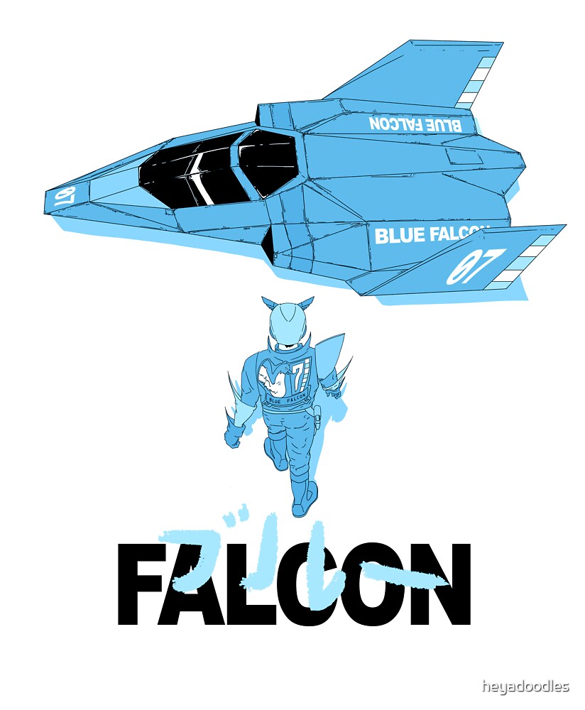 "The Legendary Blue Falcon (Monochromatic)" by heyadoodles | Redbubble