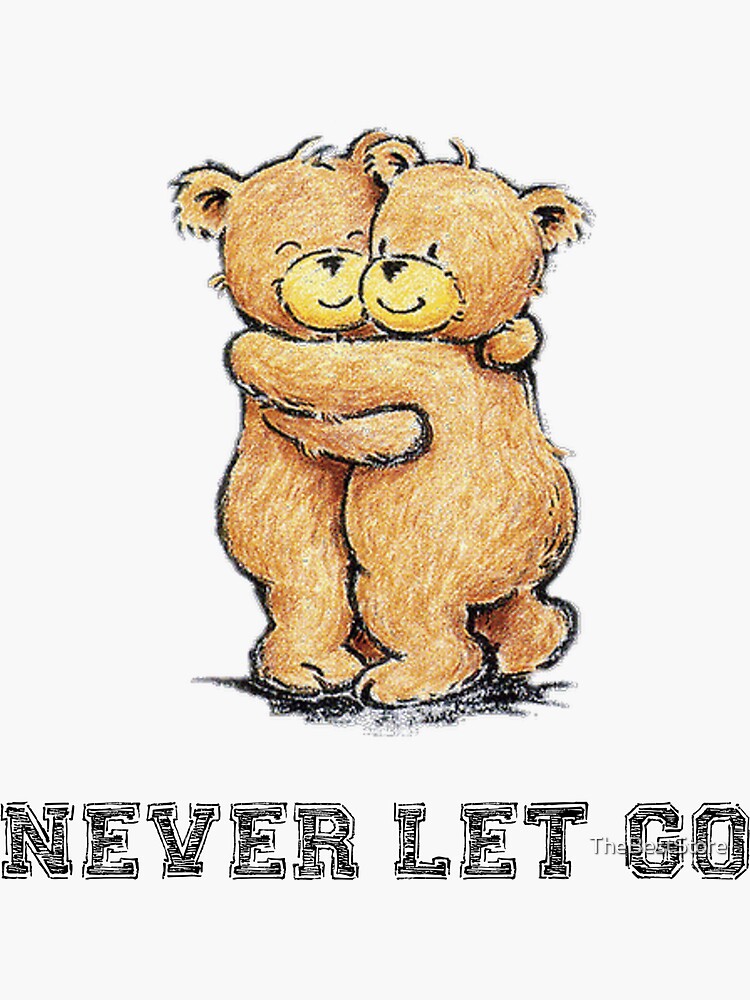 "Never Let Go Bear Hug" Sticker by TheBestStore | Redbubble