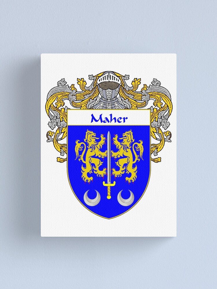 "Maher Coat of Arms/Family Crest" Canvas Print for Sale by IrishArms ...