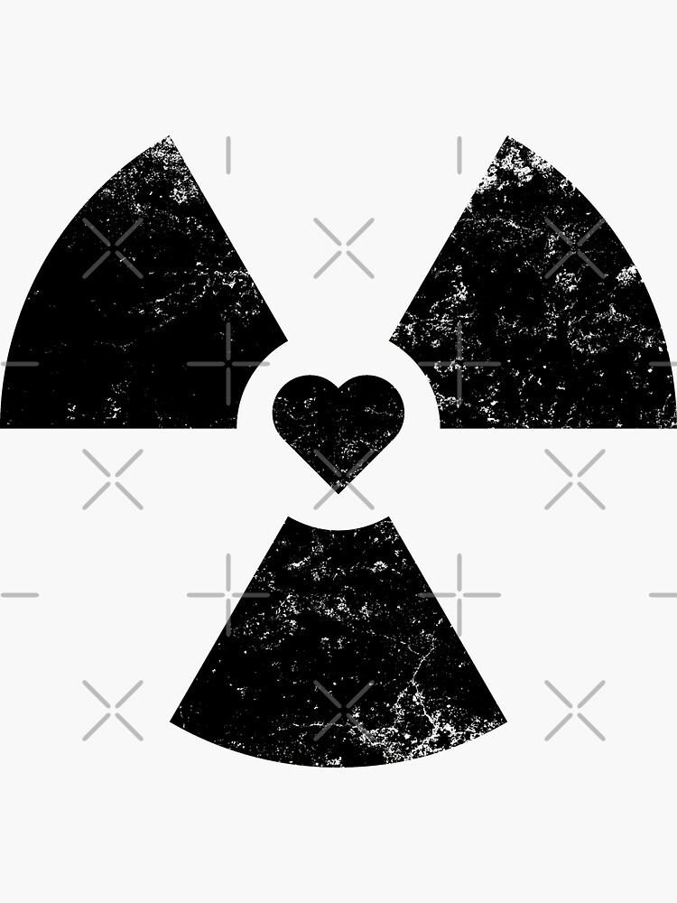 "Radioactive Sign Radiation Symbol Nuclear Hazard Heart Love" Sticker ...