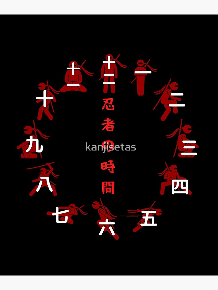 "Kanji Clock -Ninja Time-" Poster for Sale by kanjisetas | Redbubble