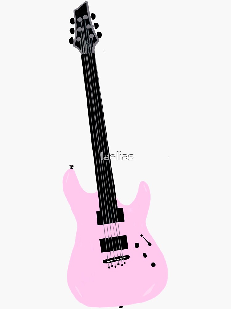 "Pink Guitar " Sticker for Sale by laelias | Redbubble