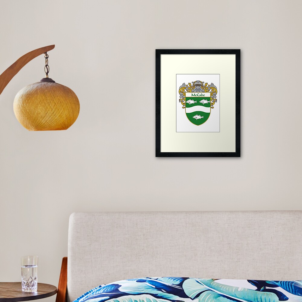 "McCabe Coat of Arms/Family Crest" Framed Art Print by IrishArms ...