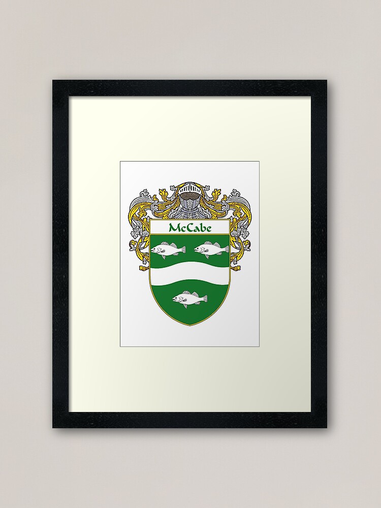 "McCabe Coat of Arms/Family Crest" Framed Art Print by IrishArms ...