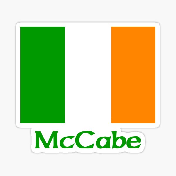 "McCabe Irish Flag" Sticker for Sale by IrishArms | Redbubble