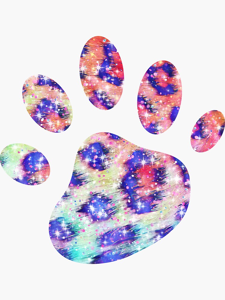 "Galaxy leopard paw print" Sticker by katbell1 | Redbubble