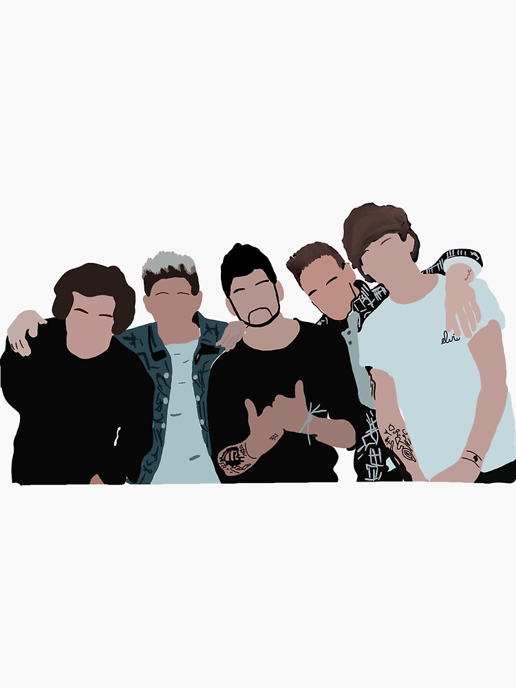 "1D all hand drawn " Sticker by reesecaroline18 | Redbubble