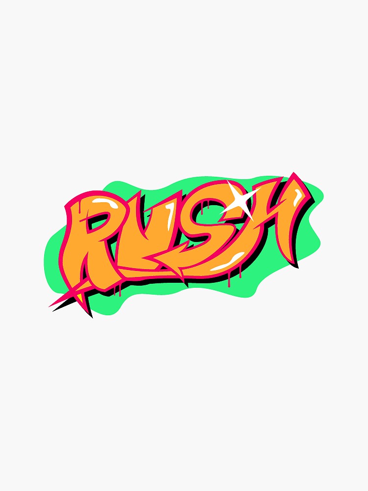 "RUSH (Graffiti Style Artwork) (The Klotter Collection)" Sticker for ...